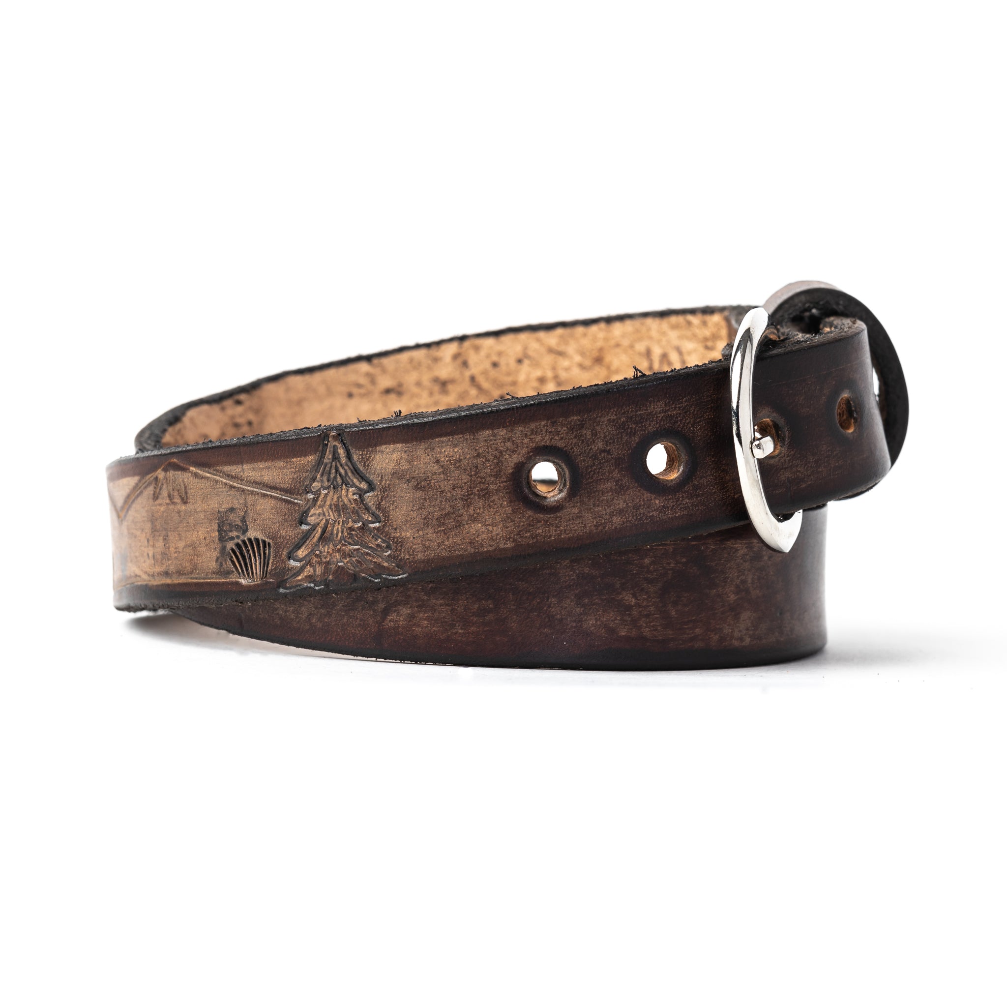Buck and Bull Youth Leather Belts Log Cabin and Horse – buckandbullleather
